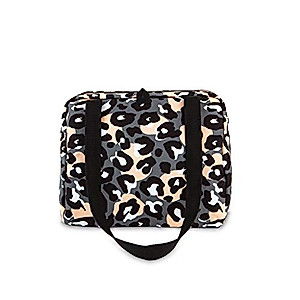 PackIt Freezable Hampton Lunch Bag, Wild Leopard Gray, Built with EcoFreeze Technology, Collapsible, Reusable, Zip Closure with Front Pocket and Shoulder Straps, Perfect for Tweens and Adults