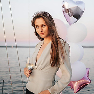 AOPRIE Birthday Girl Headband Tiara for Women & Girls - Happy Birthday Princess Crown Rhinestone Accessory, Rose Gold