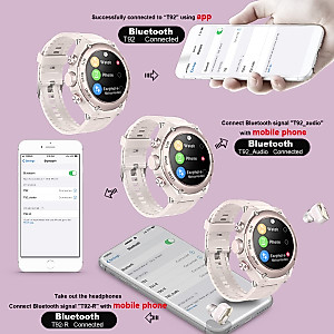 Desong Smart Watch with Earbuds, 3 in 1 Round Fitness Tracker,1.28inch Smartwatch for Men,Answer/Make Call,Recording,Sleep Monitor,Sports Smart Watch Long Time Standby