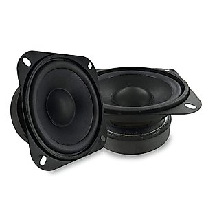 MIYAKO USA (TS-416 4" Professional Grade Replacement for Speaker 50 watts Power at 4 ohms 10oz Magnet Round Speaker for Repairs Black (1 Pair)