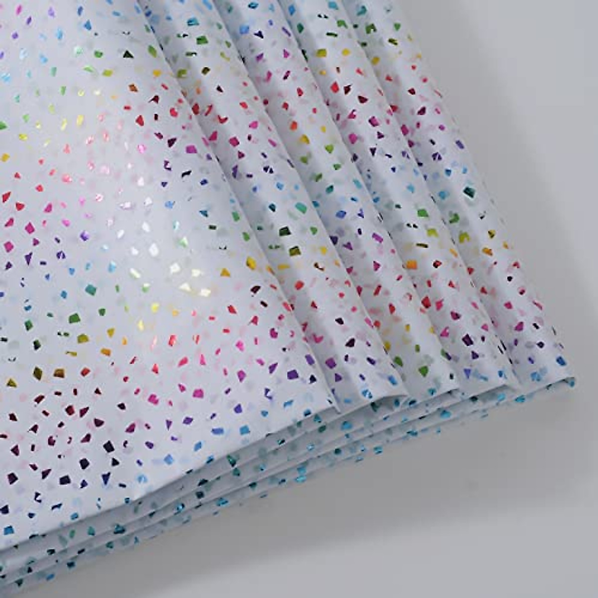 25 Sheets Rainbow Glitter Tissue Paper, 20"*28" Rainbow Sparkle on White Wrapping Paper, Confetti Tissue Paper for Birthdays, Baby Showers, Unicorn Party, Weddings, Christmas Gift Wrapping