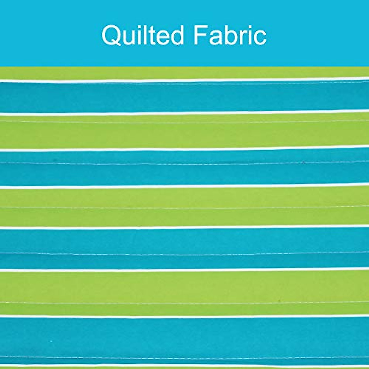 Prime Garden Double Quilted Fabric Hammock with Pillow, Hardwood Spreader Bars, 2 Person Hammock 450 Pound Capacity for Patio Garden Yard, Blue Green Stripe