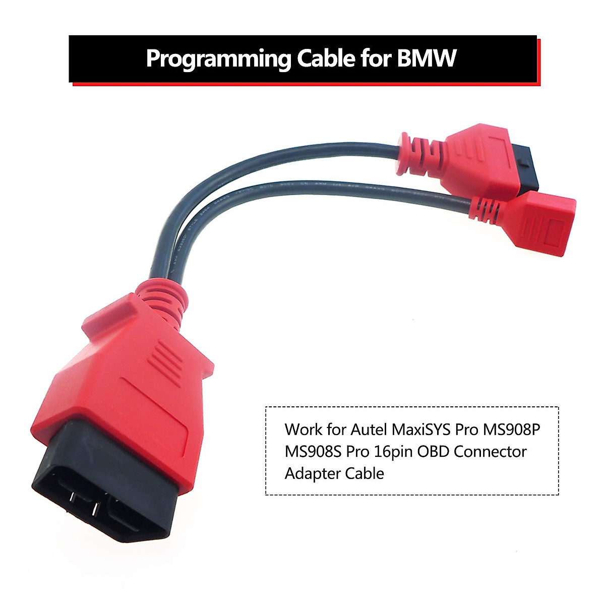 OBD2 Cable Connector for Autel MaxiSYS Pro MS908P Scanner Adapter, Programming Cable for BMW, 16Pin OBD II Adapter Connector Cable Scan Tool