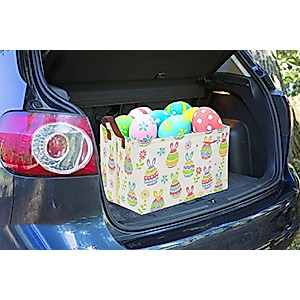 Essme Rectangular Easter Basket,Kids Storage bin Organizer with Handles for Easter Decor,Shelf Basket,Toy Organizer,Easter Gift.(Easter Eggs)