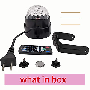 Disco Ball DJ Party Lights, Sound Activated Disco Lights with Remote Control 7 Colors RGB Projection Effects for Party Holiday KTV Bar Wedding Christmas Karaoke DJ Club