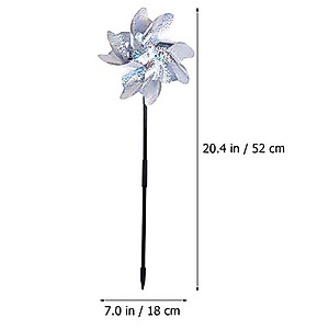 YARNOW Garden Wind Spinners Plastic Pinwheels Bird Repeller Pinwheels Wind Sculptures Yard Stake Stick Art Ornament Bird Repellent Device Stake Decorations for Lawns Yard Patio 2Pcs