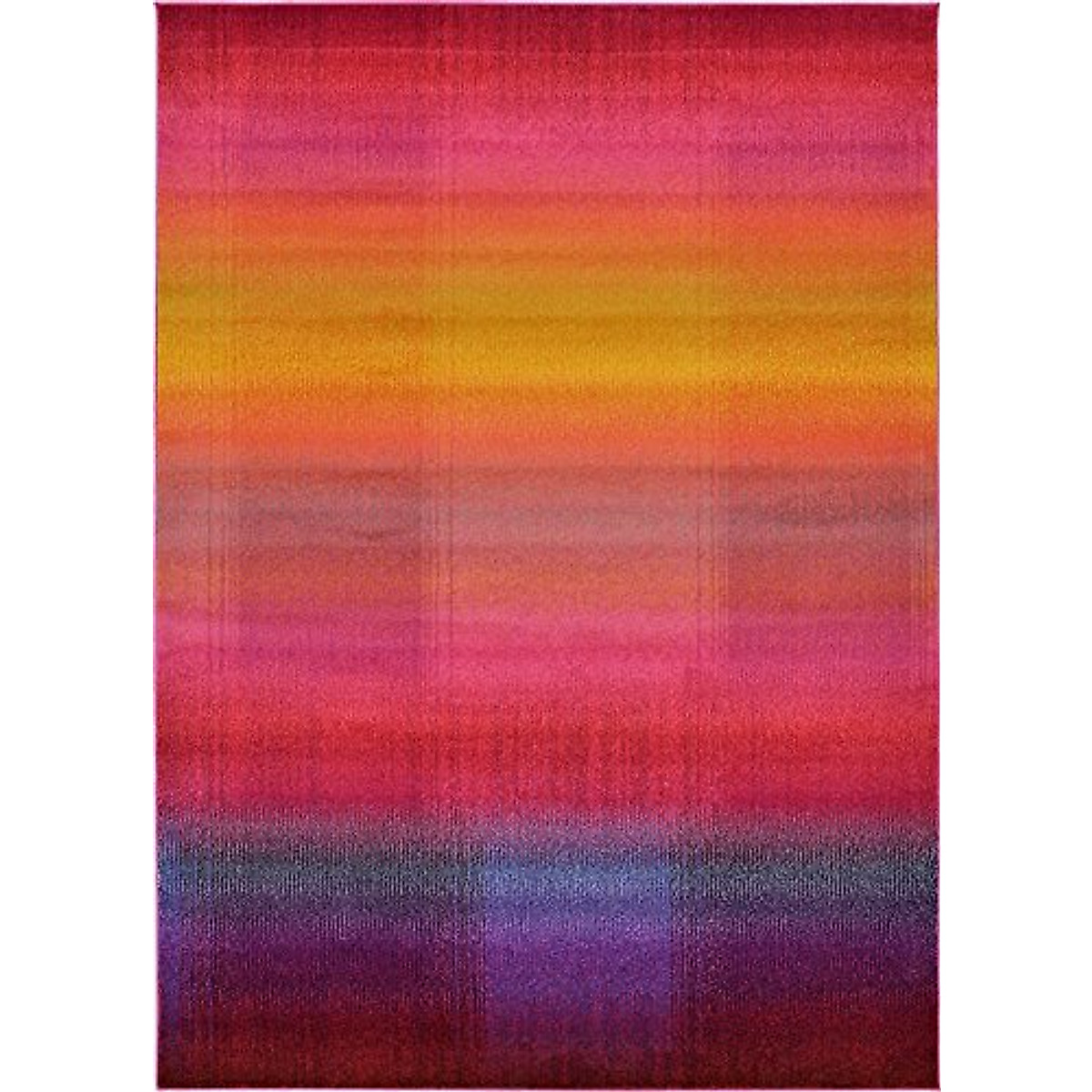 Unique Loom Estrella Collection, Gradient, Sunset, Abstract, Bright Colors Area Rug, 7 x 10 ft, Pink/Gold