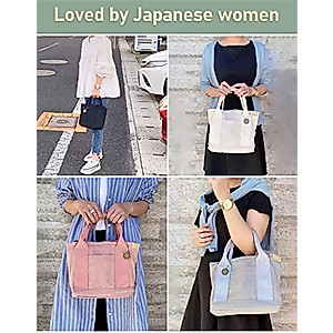 Duirubeo 2023 New Large Capacity Multi-Pocket Handbag Women's Canvas Tote Purses Crossbody Bag Vintage Tote Bags for School College (C - Black)