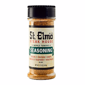 St Elmo Steak House Seasoning, Flavorful Rub for Steaks, Burgers, Chicken, Seafood, and More - 5.7 OZ
