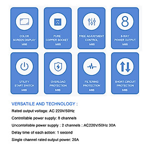 Micfuns Pro Audio 10 Outlet Power Conditioner,8 Independent Switch Conditioner, Power Strip Surge Protector 110-230v 2000W Single Channel Max Output 16 Amps Black