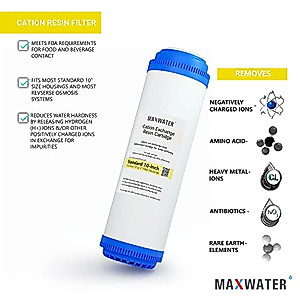 (2 Pack) Calcium, Magnesium TDS Hardness Reduction Water Softening Cation Resin Filters compatible with 10" Standard Whole House Water Filter Systems