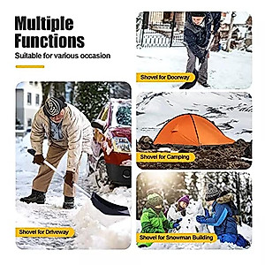 DHliIQQ Snow Shovel for Winter, Emergency Snow Shovel Portable Lightweight Sport Utility Detachable Shovel for Driveway Car Emergency Home Garden Camping Beach