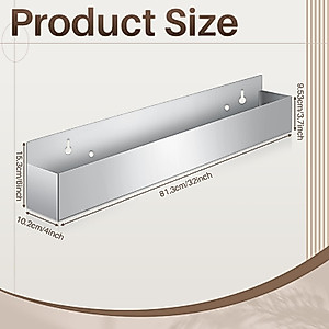 Tanlade 2 Pieces 32 Inch Single Speed Rail Stainless Steel Liquor Bottle Holder Wall Mounted Spray Bottle Rack Drink Rail Shelf for Bars, Silver