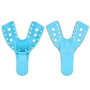 JMU Dental Impression Tray 12 Pcs, Perforated Disposable Impression Trays, 4 Medium Lower
