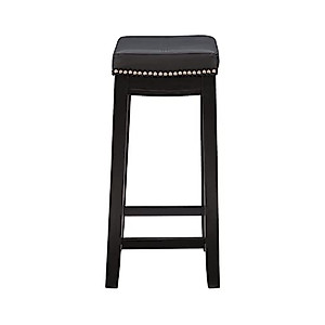 Linon Claridge Counter Stool, Black, 26" x 18" x 12.75"