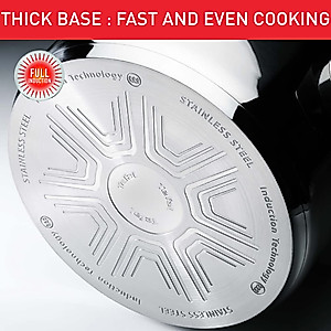 Tefal 30 cm Comfort Max, Induction Frying Pan, Stainless Steel, Non Stick