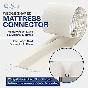 Pure Siesta Bed Bridge | Twin to King Bed Converter Kit | Split King Gap Filler for Adjustable Bed | Bed Gap Filler with Adjustable Strap and Storage Bag