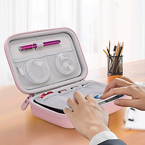 Canboc Hard Travel Electronic Organizer Case for MacBook Power Adapter Charger Cable Apple Magic Mouse Power Bank Apple Pencil USB Flash Disk SD Card Small Portable Accessories Tech Bag, Rose Gold