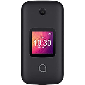 Alcatel GO FLIP 3 Black 4GB 4052W (GSM Unlocked) Flip Phone - For Senior Easy Use (Renewed)