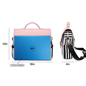 LOVEVOOK Laptop Bag for Women Large Capacity Computer Bags Cute Messenger Bag Briefcase Business Work Bags Purse, 15.6inch, Pink-Pro