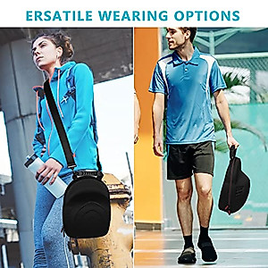 Hard Hat Case for Baseball Caps,Hat Carrier Travel Case with One Black Baseball Cap and Adjustable Shoulder Strap,Hat Organizer Holder Bag for 6 Baseball Caps (Black)