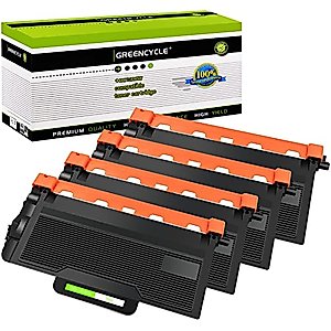 GREENCYCLE Compatible Toner Cartridge Replacement for Brother TN850 TN 850 TN820 TN 820 Work with HL-L6200DW HL-L6200DWT MFC-L5850DW MFC-L5900DW HL-L5200DW Series Printers (Black, 4 Pack)
