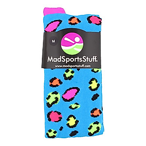 MadSportsStuff Exotic Leopard Over the Calf Socks (Neon Leopard, Small)