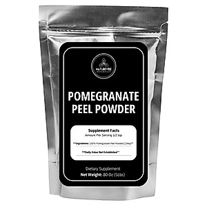 Naturevibe Botanicals Pomegranate Peel Powder 5lbs | Punica Granatum 100 pure pomegranate peel grounded |Bulk Bag (80 Ounces)