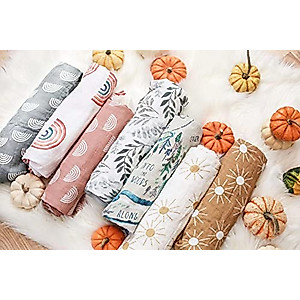 Miaoberry 100% Organic Cotton Baby Muslin Swaddle Blanket Set| Golden Boho Sunshine| Gender Neutral for Boys Girls|Yellow Mustard Orange Sunshine| Hospital Newborn Receiving Blanket |Newborn Unisex