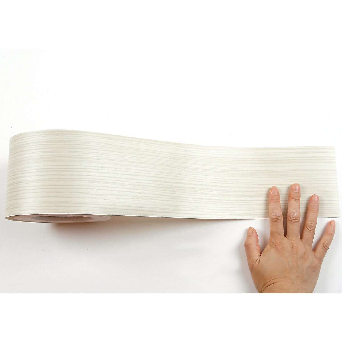 ROSEROSA Peel and Stick PVC Self-Adhesive Wallpaper Border Board Trim Moulding Sticker Stripe Wood (KW122B : 3.93 Inch X 16.40 Feet)