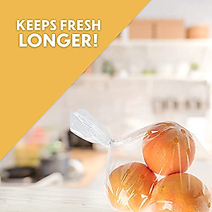 Perforated Plastic Bags For Vegetable Fruit Produce Grape Cherries Storage Bags With Ties, 50 Pack