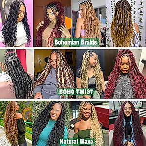 BATISI Ocean Wave Crochet Hair 30 Inch 1 Pack 1b Natural Black Deep Wave Crochet Hair Wavy Braiding Hair Curly Crochet Hair For Black Women