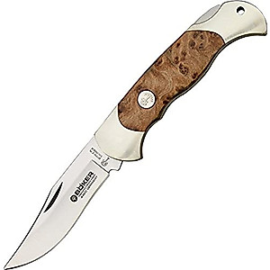 Boker 112002TH Thuya Lock Blade Hunter Pocket Knife with 3-3/8 In. Straight Edge Blade