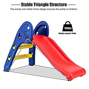 SAFEPLUS Kids Indoor Folding Slide, Strudy & Safe Toddler Climber Freestanding Sliders Play Toys for Little Ones Baby Children Boys Girls