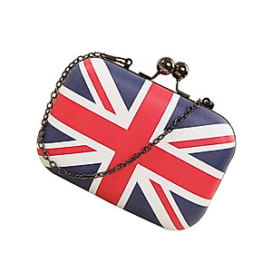 BESTOYARD British Flag Woman Crossbody Shoulder Bag Chain Bag Handbag Evening Party Bag Cellphone Wallet Purse