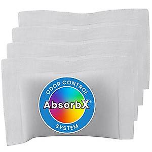 iTouchless 4-Pack AbsorbX Odor Filter Deodorizers, All Natural Activated Carbon Absorbs Trash Odors, Biodegradable, for use with 8 Gallon and Larger Trash Cans with Odor Filter Compartment