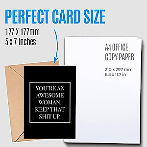 Funny and Inspirational card for her | Awesome congratulatory card for women | Perfect card for Birthday, Graduation, Christmas, Mother's Day for daughter, sister, mom, girlfriend, wife.