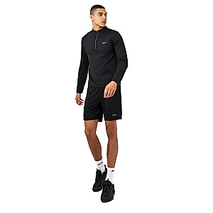Everlast Men's Fit Active Quarter Zip Long Sleeve Athletic Performance Pullover Long Sleeve Shirt Black Small