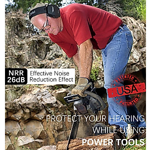 PROHEAR 016 Ear Protection Safety Earmuffs for Shooting, NRR 26dB Noise Reduction Slim Passive Hearing Protector with Low-Profile Earcups, Compact Foldable Ear Defenders for Gun Range, Hunting (Black)