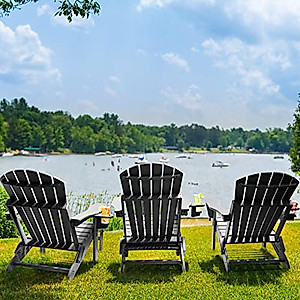 Adjustable Backrest Adirondack Chair,Folding Adirondack Chairs,Plastic Adirondack Chairs with Ottoman,Weather Resistant Adirondack Chair, Fire Pit Chairs with Cup Holder,Resin Adirondack Chairs
