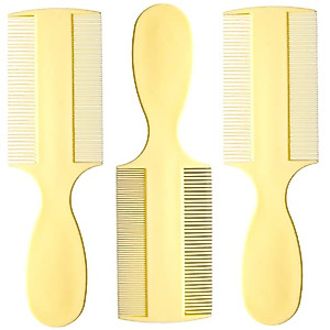 Fine Tooth Comb [Pack of 3] Double Sided Fine Teeth Baby Comb and Extra Fine Rounded Teeth for Newborn Babies and Infants with Cradle Cap and Adults with Dandruff and Lice