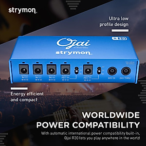 Strymon Ojai R30 Expandable High Current Guitar Pedal Power Supply for 9V, 12V and 18V effects Pedals, Five Outputs with 500mA of Current