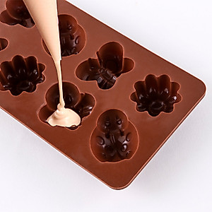 STARUBY Silicone Molds Non-stick Chocolate Candy Mold,Soap Molds,Silicone Baking mold Making Kit, Set of 3 Forest Theme with Different Shapes Animals,Lovely & Fun for Kids