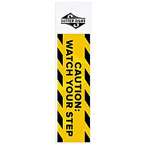 Caution Watch Your Step Sticker Signs (Pack of 2) | Workplace Safety Caution Wet Floor