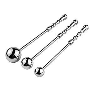 Stainless Steel Dildo Massage Wand, Handheld Anal Probe Metal Anal Butt Plug Masturbation Pleasure Stick Anus Stimulation Sex Toy for Men Women and Couple (Small)