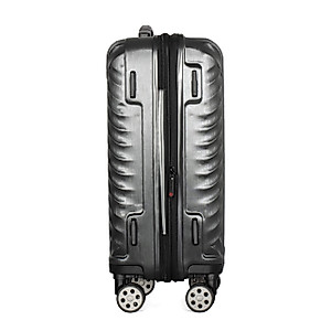 Olympia U.S.A. Luggage Matrix 3-Piece Pc Exp. Hardcase Spinner Set W/Hidden Compartment, GRAY