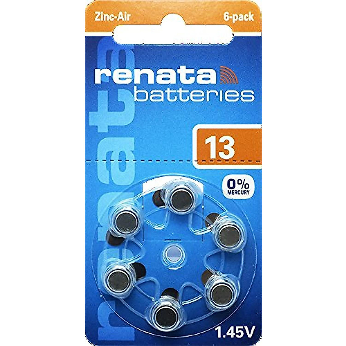 10 Packs (60 Batteries) Renata Swiss Made Size 13 Batteries