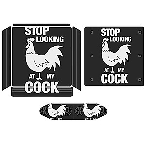 PS4 Slim game console skin sticker protective cover Stop Staring at My Cock PS4 Slim console and 2PCS whole body protective skin skin sticker