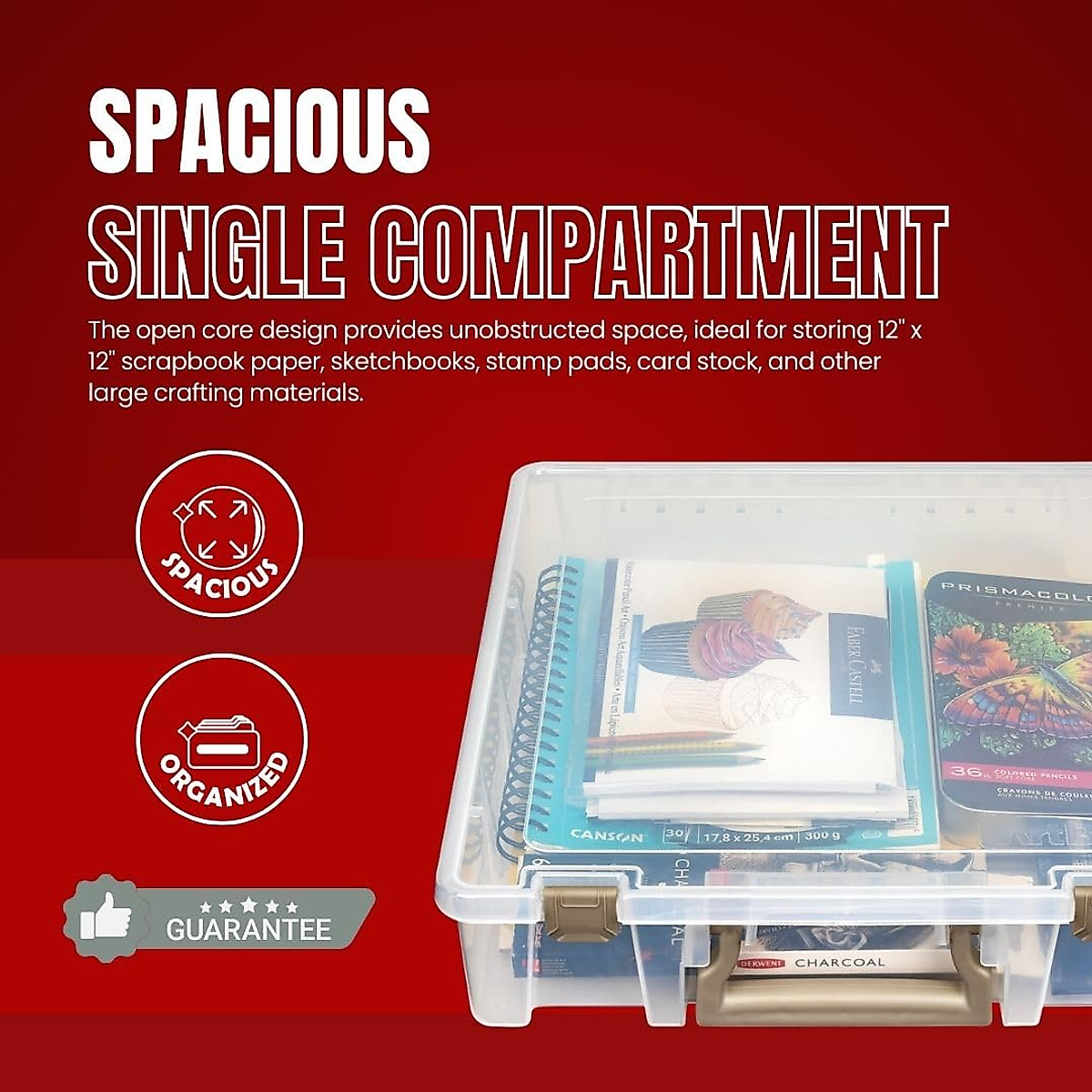 ArtBin 6955AB Super Satchel 1-Compartment Box, Translucent Clear