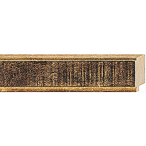 19x38 Frame Black & Gold Solid Wood Picture Frame Width 1.5 Inches | Interior Frame Depth 0.5 Inches | Sonoma Gold Distressed Photo Frame Complete with UV Acrylic, Foam Board Backing & Hanging